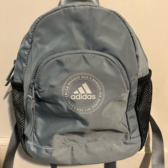 adidas | Bags | Adidas Light Blue Small Backpack | Poshmark